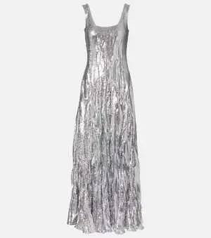 MARMAR HALIM Sequined Silk-blend Gown