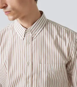 Saint Laurent Cassandre Striped Cotton Poplin Shirt
