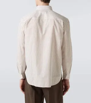 Saint Laurent Cassandre Striped Cotton Poplin Shirt