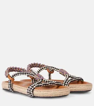 Isabel Marant Waltee Leather-trimmed Espadrilles - Beige