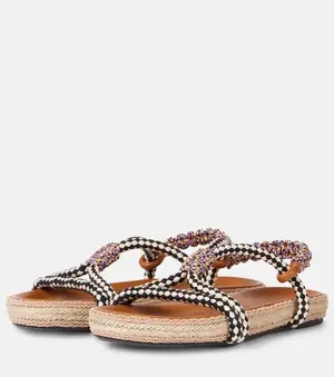 Isabel Marant Waltee Leather-trimmed Espadrilles - Beige