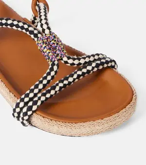 Isabel Marant Waltee Leather-trimmed Espadrilles - Beige