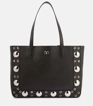 Valentino Garavani Medium Studded Leather Shopper - Black