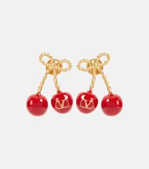 Valentino Garavani Valentino Chez Valentino Cherryfic Earrings Red