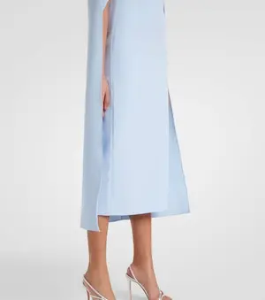 Safiyaa Oria Caped Crepe Cocktail Dress