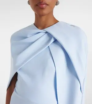 Safiyaa Oria Caped Crepe Cocktail Dress