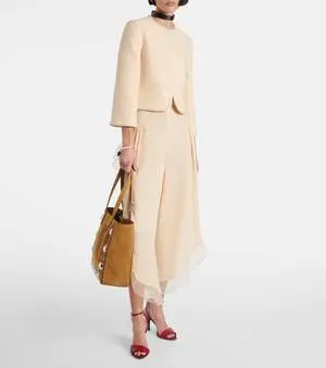 Valentino Garavani Nellcôte Medium Studded Suede Shopper - Beige