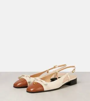 Valentino Garavani Valet Du Roi Leather Ballet Flats - White