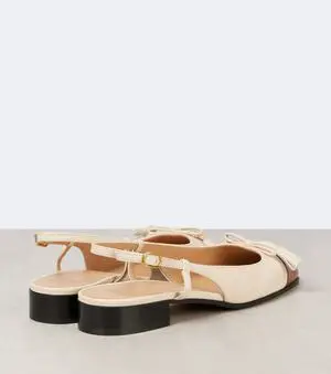 Valentino Garavani Valet Du Roi Leather Ballet Flats - White
