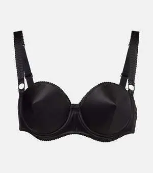 Dolce & Gabbana Silk-blend Satin Bra Top - Black