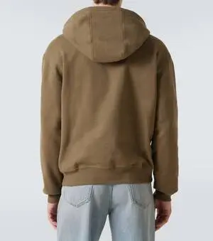 Saint Laurent Logo Embroidered Hoodie - Green