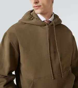 Saint Laurent Logo Embroidered Hoodie - Green