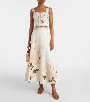 Agua Bendita Reserva Gardenia Floral Linen Crop Top