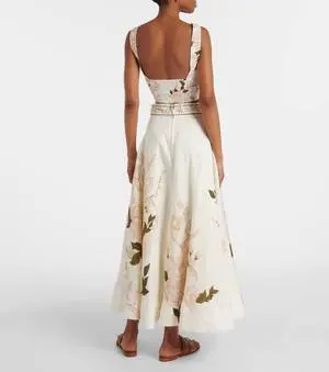 Agua Bendita Reserva Gardenia Floral Linen Crop Top