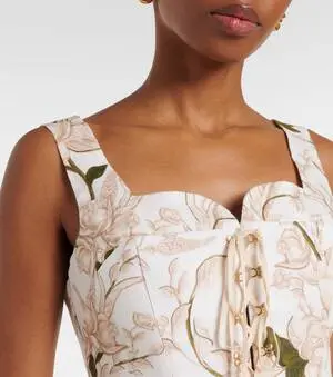 Agua Bendita Reserva Gardenia Floral Linen Crop Top