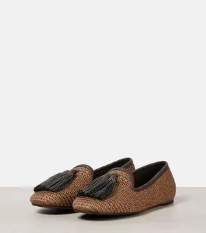 Brunello Cucinelli Monili Woven Loafers
