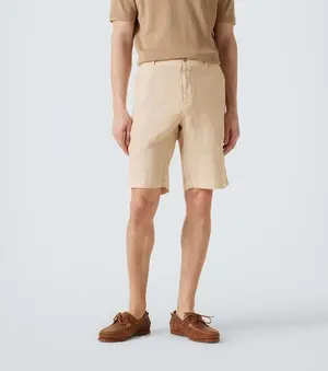 Fedeli Linen Bermuda Shorts - Beige