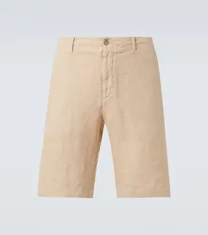 Fedeli Linen Bermuda Shorts - Beige