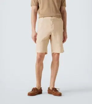 Fedeli Linen Bermuda Shorts - Beige