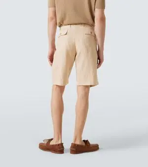 Fedeli Linen Bermuda Shorts - Beige