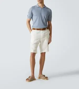 Fedeli Linen Bermuda Shorts - White