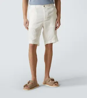 Fedeli Linen Bermuda Shorts - White