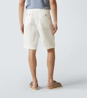 Fedeli Linen Bermuda Shorts - White