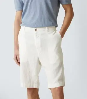 Fedeli Linen Bermuda Shorts - White