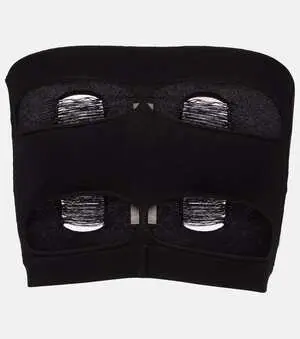 Rick Owens Cutout Strapless Wool Top - Black