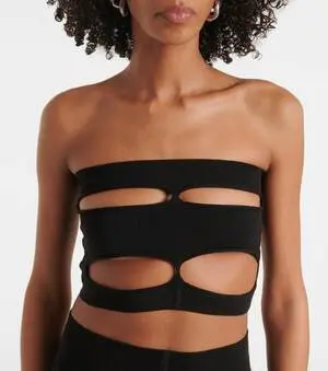Rick Owens Cutout Strapless Wool Top - Black