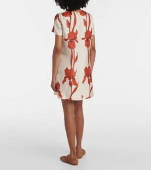 La DoubleJ Floral Silk Minidress - White