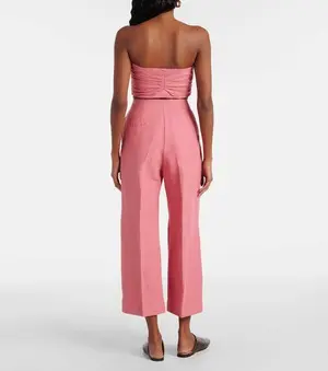 Tove Santu Linen And Cotton-blend Culottes - Pink