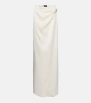 TOM FORD Silk Satin Wrap Skirt - White