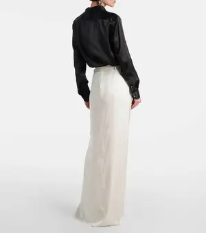 TOM FORD Silk Satin Wrap Skirt - White