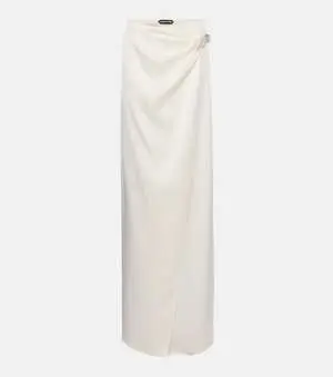 TOM FORD Silk Satin Wrap Skirt - White