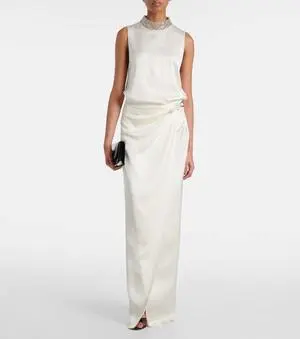 TOM FORD Silk Satin Wrap Skirt - White