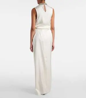 TOM FORD Silk Satin Wrap Skirt - White