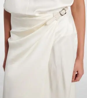 TOM FORD Silk Satin Wrap Skirt - White