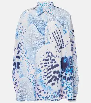 Dries Van Noten Printed Cotton Shirt - Blue