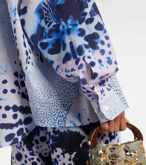 Dries Van Noten Printed Cotton Shirt - Blue
