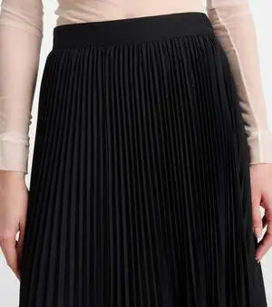 Junya Watanabe Plissé Wool-blend Maxi Skirt