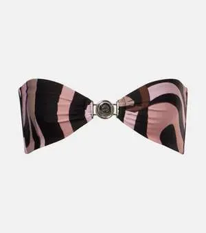 Emilio Pucci Marmo Bandeau Bikini Top - Beige