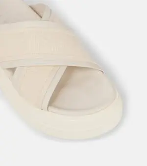 Hogan Skyscraper Leather-trimmed Platform Sandals - Neutrals
