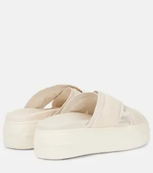 Hogan Skyscraper Leather-trimmed Platform Sandals - Neutrals