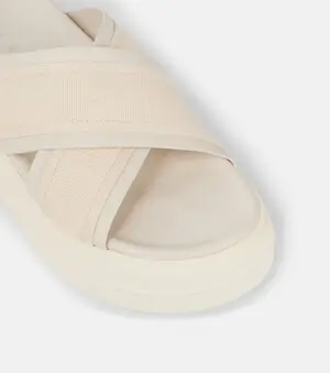 Hogan Skyscraper Leather-trimmed Platform Sandals - Neutrals