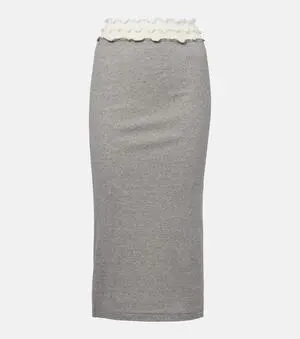 JIL SANDER Layered Jersey Midi Skirt