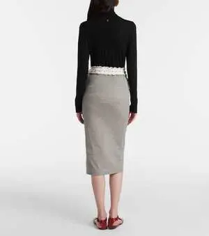 JIL SANDER Layered Jersey Midi Skirt