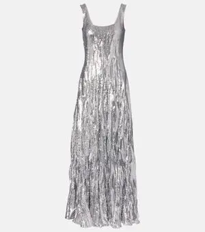 MARMAR HALIM Sequined Silk-blend Gown