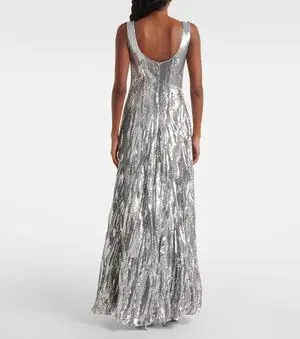 MARMAR HALIM Sequined Silk-blend Gown