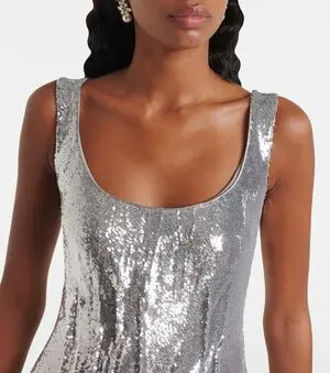 MARMAR HALIM Sequined Silk-blend Gown